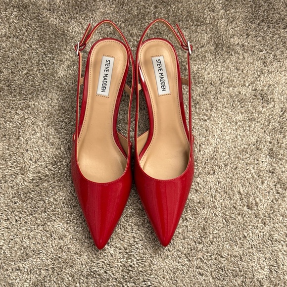 Steve Madden | Shoes | Steve Madden Red Slingback Heels | Poshmark